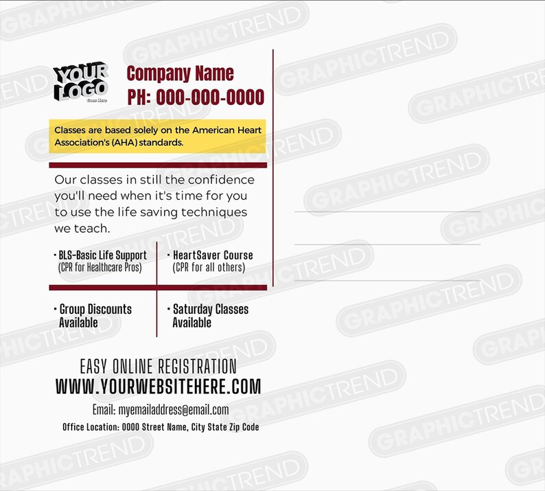 CPR Postcard Template: Basketball Theme 4.5x5 Marketing Postcard ...