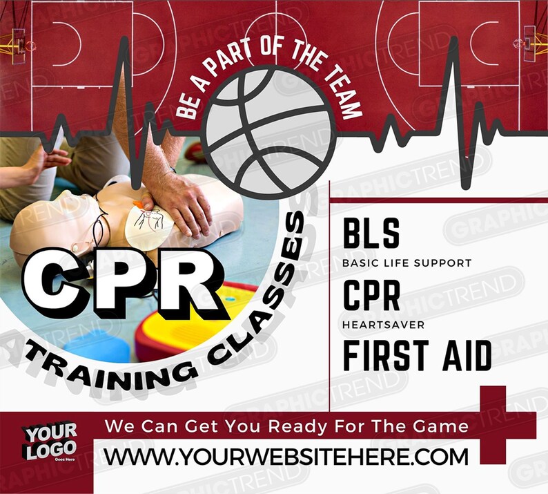 CPR Postcard Template: Basketball Theme 4.5x5 Marketing Postcard ...