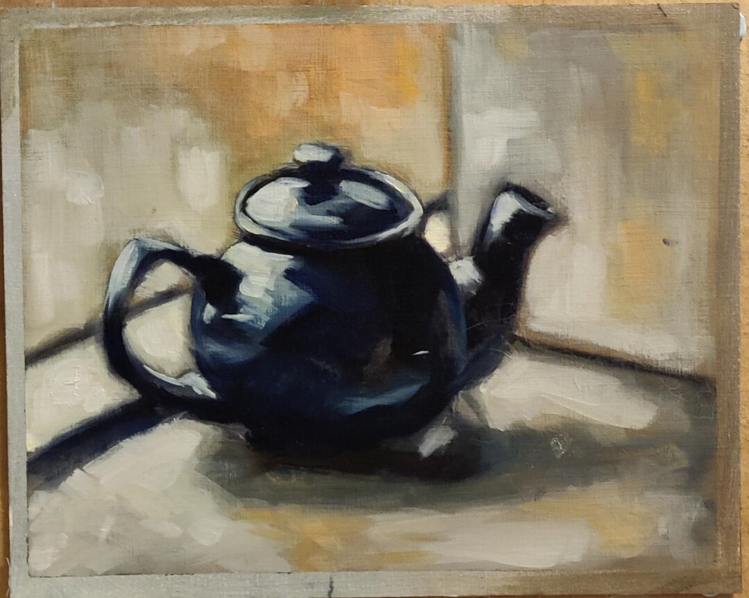 Teapot - Original Oil Painting. Framed - Etsy