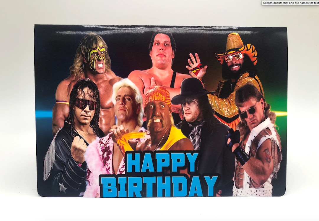 WWF Happy Birthday Card ( Hulk Hogan, Birthday Gift, Greeting Card ...