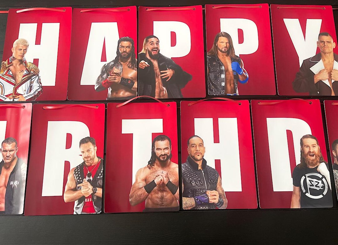 Boys WWE Birthday Banner boys Birthday Decorations, Birthday Decor ...