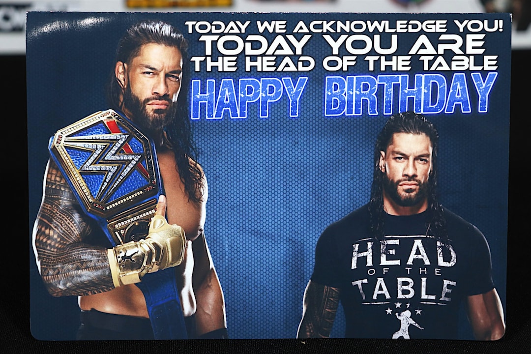 Wwe Roman Reigns Birthday Card 2 [ Birthday Gift, Greeting Card, Happy ...