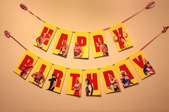 Hulk Hogan Happy Birthday Banner boys Birthday Decorations | Etsy