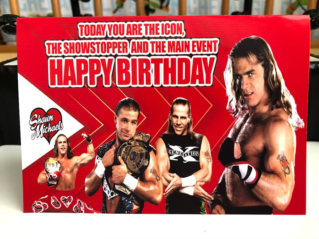 Shawn Michaels Happy Birthday Card ( Wwe , Wwf , Birthday Gift ...