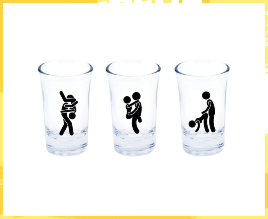 Funny Adult Shot Glass Set – Stick Figure Sex Positions – Bachelor ...