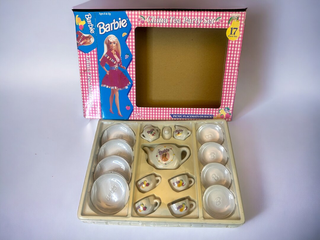 Vintage 1994 Barbie China Tea Set - 17 Pieces, Rare Collector's Item - Etsy
