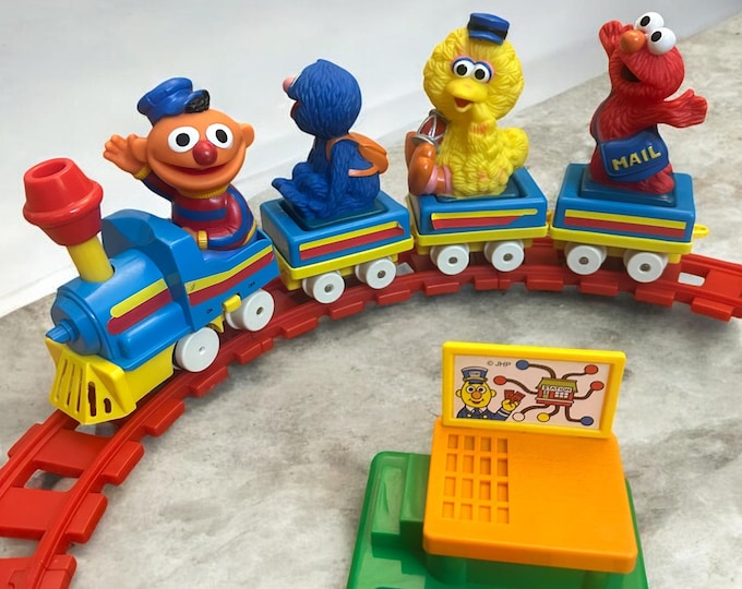 Vintage 1993 Sesame Street Train Set With Elmo, Big Bird, Ernie, Cookie ...