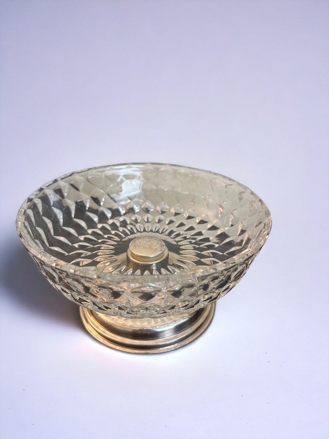 Vintage Teleflora Footed Candy Dish - Elegant Glass Flower Vase With ...