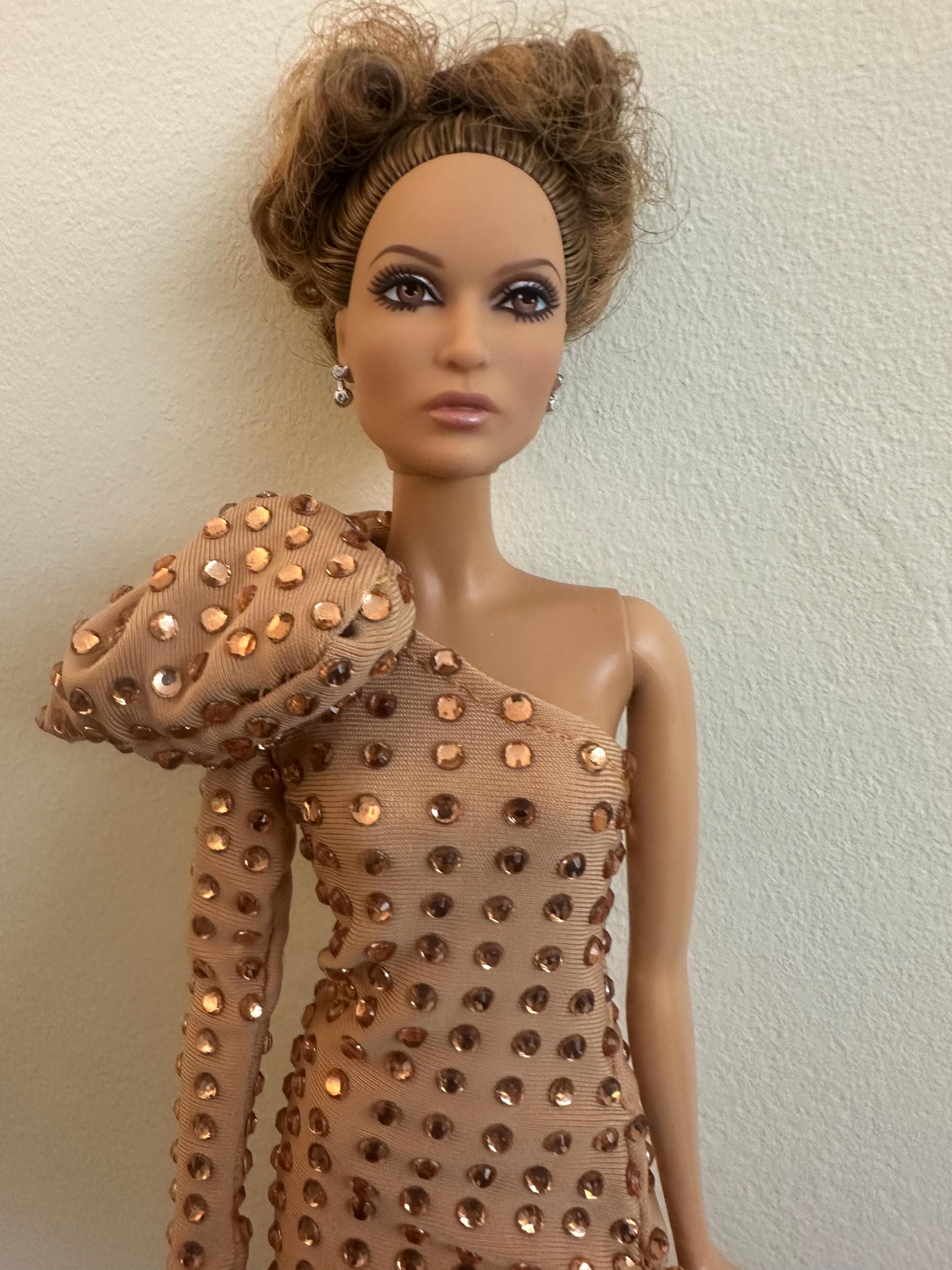 Jennifer Lopez Red Carpet Barbie Doll With Handmade Sparkling Gown ...