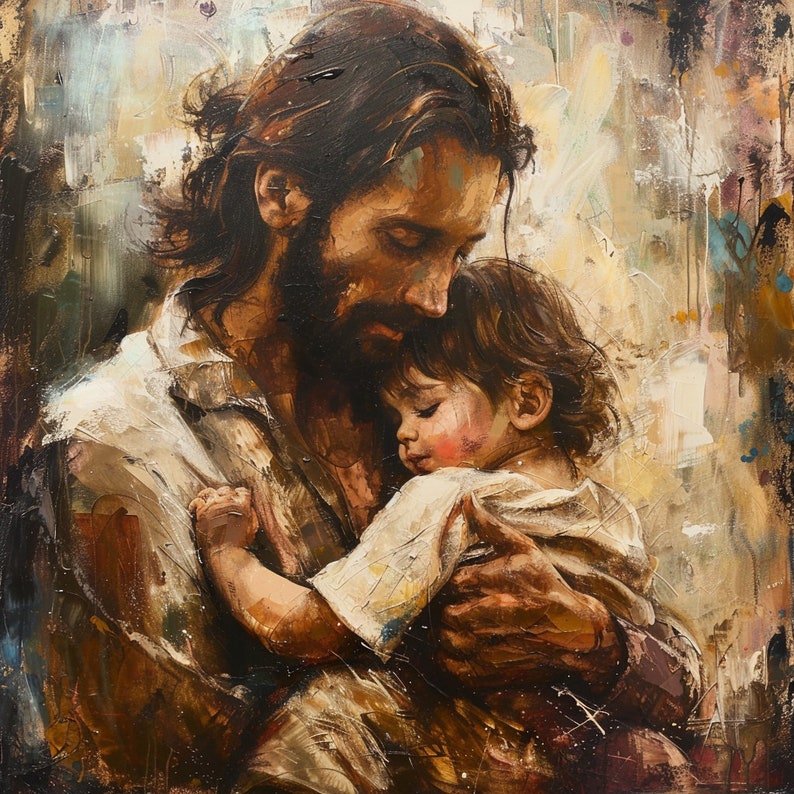 Christian Art Jesus Print Digital Painting for Home Decor Watercolor ...