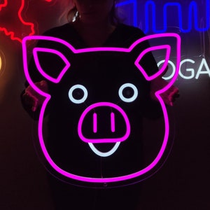 Pig Neon Sign, Pork Led Sign, Piggy Light Sign, Animal Neon Light ...