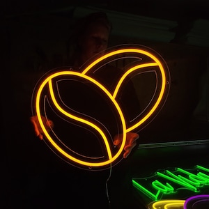 Coffee Beans Neon Sign, Roast Coffee Led Light for Coffee Shop Decor ...