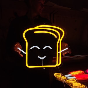 Toast Neon Sign, Bread Led Light Sign, Led Dining Room Decor, Bakery ...