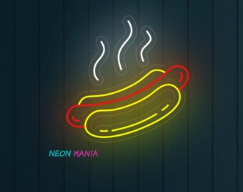Neon Hot Dog | Etsy
