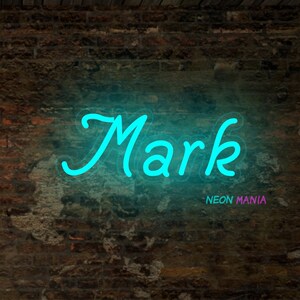 Mark Name Neon Sign Mark Led Neon Sign Custom Name Neon - Etsy