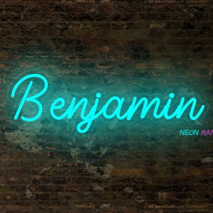 Benjamin Name Neon Sign Benjamin Led Neon Sign Custom Name - Etsy
