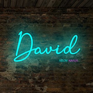 David Name Neon Sign David Led Neon Sign Custom Name Neon | Etsy