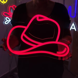 Cowboy Hat Neon Sign, Cowboy Led Light Sign, Western Neon Light, Hat ...