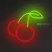 Сherry Neon Sign Fruit Neon Light for Kitchen Decor Custom - Etsy