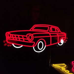Car Neon Sign, Custom Vintage Car Led Light up for Bedroom Bar Garage ...