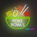 Poke Bowl Neon Sign, Bowl Led Light, Led Restaurant Sign, Neon Hawaiian ...