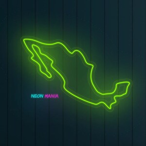 Mexico Map Neon Sign, United Mexican States Led Neon, Custom Country of ...