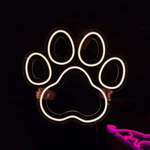 Paw Neon Sign, Dogs Paw Neon Light, Custom Cats Paw Led Sign, Pet Led ...