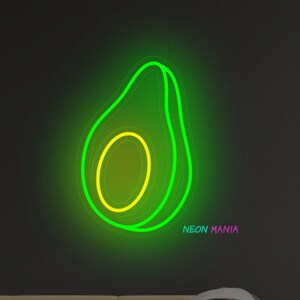 Avocado Neon Sign, Avocado Led Neon Light for Kitchen, Cafe, Custom ...