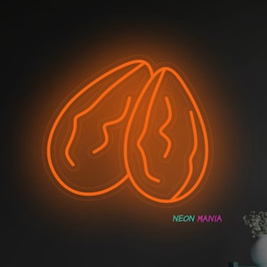 Almond Nut Neon Sign, Nuts Led Light, Custom Wall Decor Nut Food Neon ...