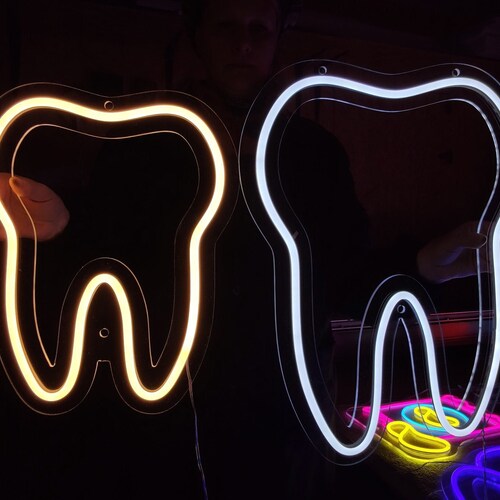 Tooth Neon Sign White Tooth Led Neon Medicine Led Light - Etsy