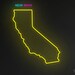 California Map Neon Sign: State in the Western United States. Custom ...