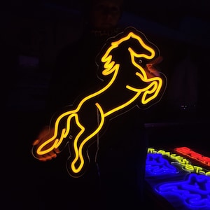 Horse Neon Sign, Jumping Horse Led Neon, Animals Led Sign, Western ...