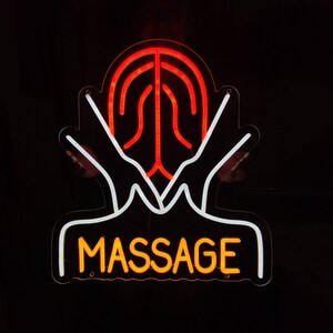 Body Massage Neon Sign, Spa Salon Led Light, Custom Wall Decor Massage ...