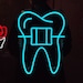 Tooth With a Brace Neon Sign, Teeth Braces Led Neon, Dental Braces Led ...