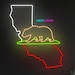 California Map Neon Sign: State in the Western United States. Custom ...