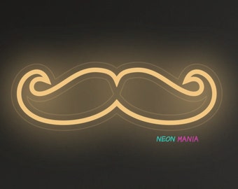 Barbershop Neon Sign Mustache Led Neon Barber Salon Led | Etsy