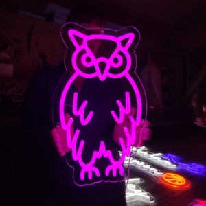 Owl Neon Sign, Animal Neon Light, Owl Led Light Home Decor, Custom ...
