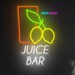 Juice Bar Neon Sign: Light up Your Juice Space. Fresh Juice With Lemon ...