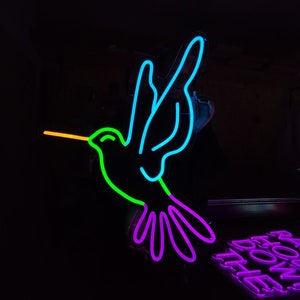 Hummingbird Neon Sign, the Smallest Bird Led Light Sign, Custom Cute ...