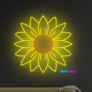 Sunflower Neon Sign: the Perfect Flower Home Decor - Etsy