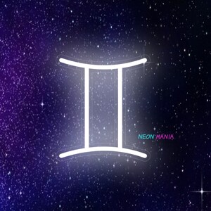 Gemini Zodiac Symbol Neon Sign, Zodiac Sign Led Light, the Twins Neon ...