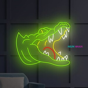 Crocodile Neon Sign Alligator Led Neon Light Croc Led Light | Etsy