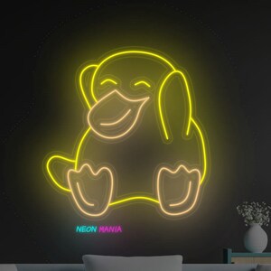 Platypus Neon Sign, Duck Light Sign, Kids Room Decor, Custom Animal ...