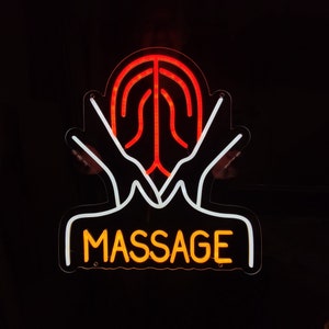 Body Massage Neon Sign, Spa Salon Led Light, Custom Wall Decor Massage ...