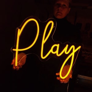 Play Neon Sign, Play Led Light, Custom Kids Room Decor Light, Man Cave ...