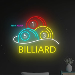 Billiard Neon Sign, Pool and Snooker Led Neon, Billiard Balls Led Light ...