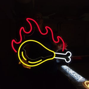 Chicken Neon Sign, Chicken Leg Neon Light, Fried Chicken Leg Light Sign ...