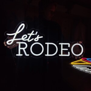 Lets Rodeo Neon Sign, Rodeo Led Sign, Western Decor Neon Light, Cowboy ...