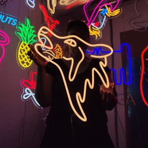 Wolf Neon Sign, Wolf Head Lights, Wild Animal Led Sign, Howling Wolf ...