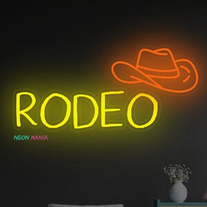 Rodeo Neon Sign, Cowboy Hat Led Sign, Western Decor Neon Light, Cowboy ...